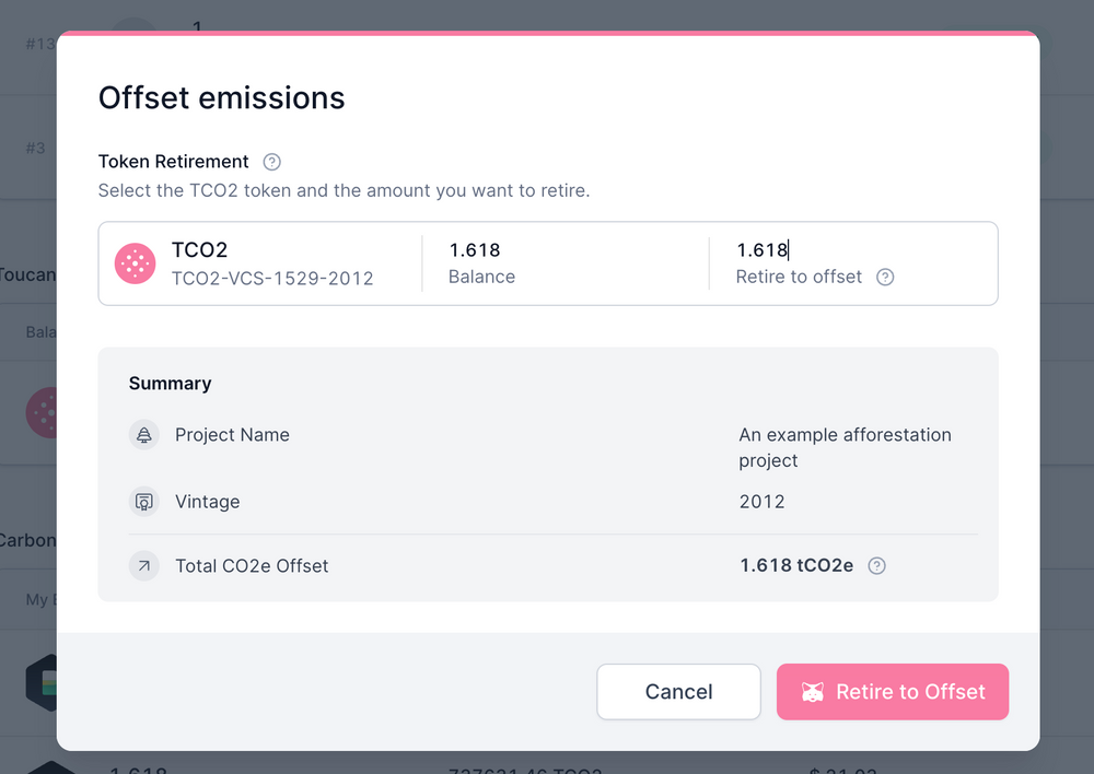 How to retire nature-based carbon credits with Toucan